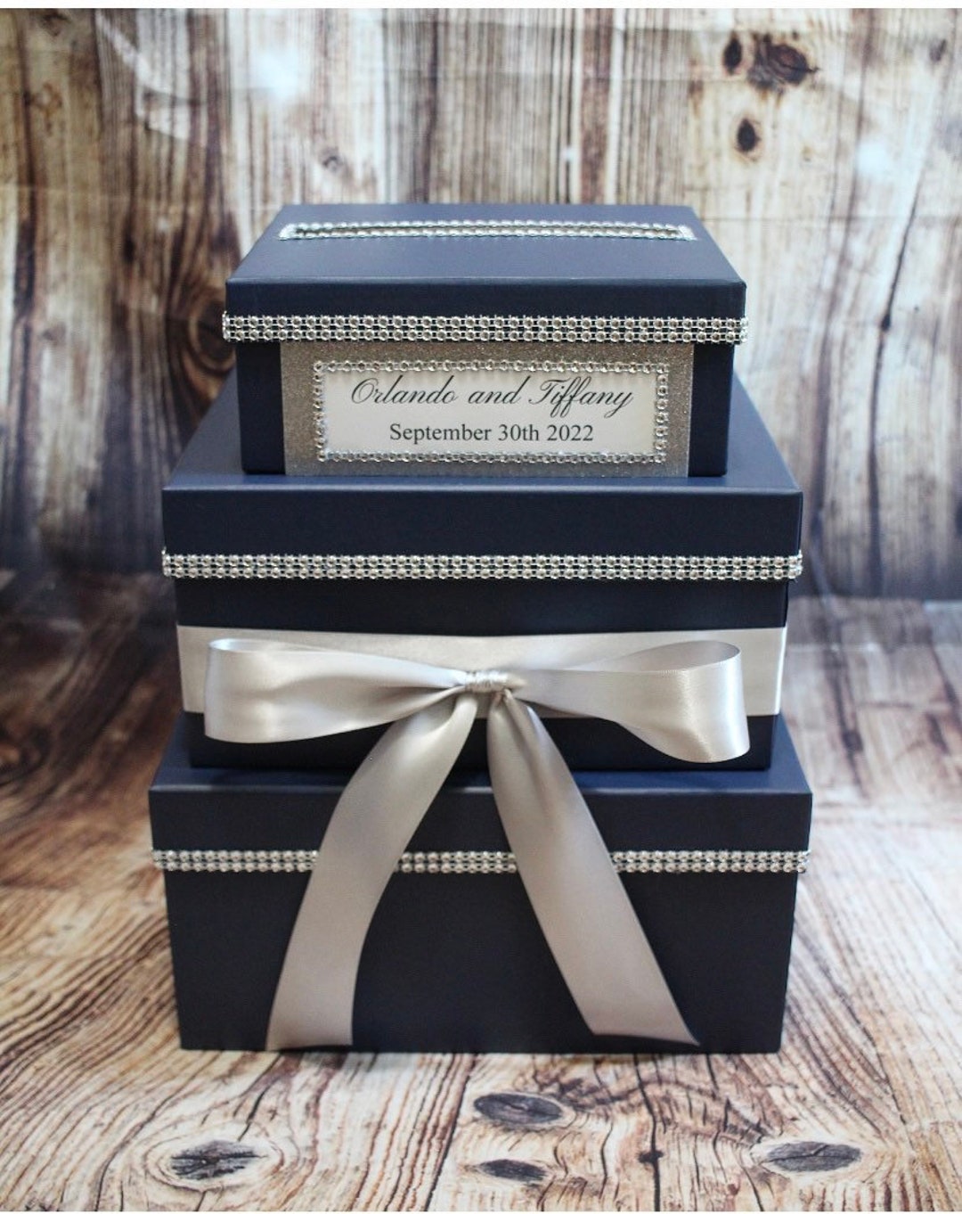 Navy Card Box, Giftcard Box, and Navy Blue Money Box - Etsy