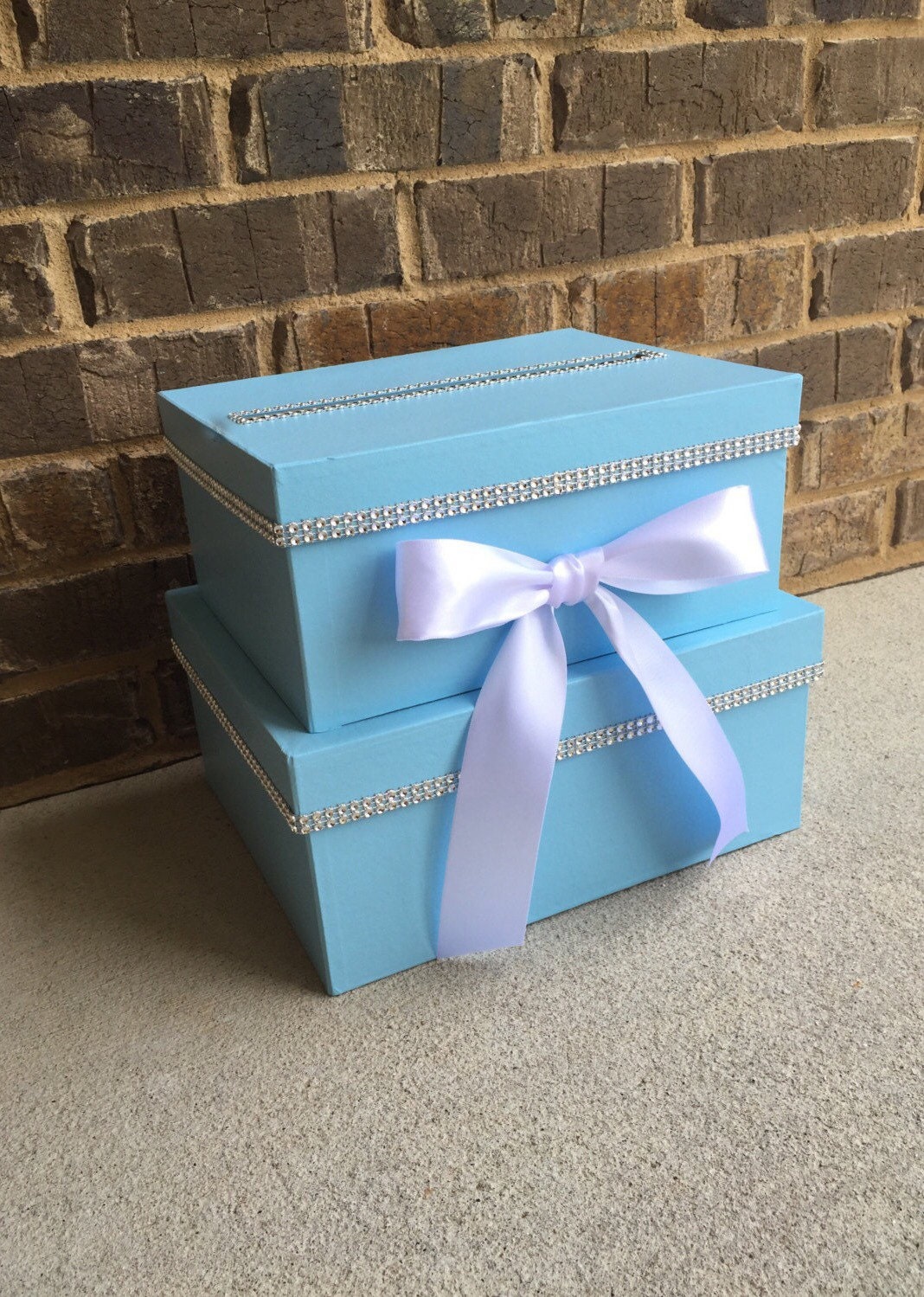 Royal Blue Card Box Centerpiece, Baby Blue Card Box or Birthday Card ...