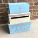 Baptism Card Box Centerpiece mid-size 3 Tier Blue and - Etsy