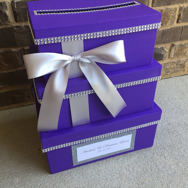 Purple Wedding Card Box - Etsy