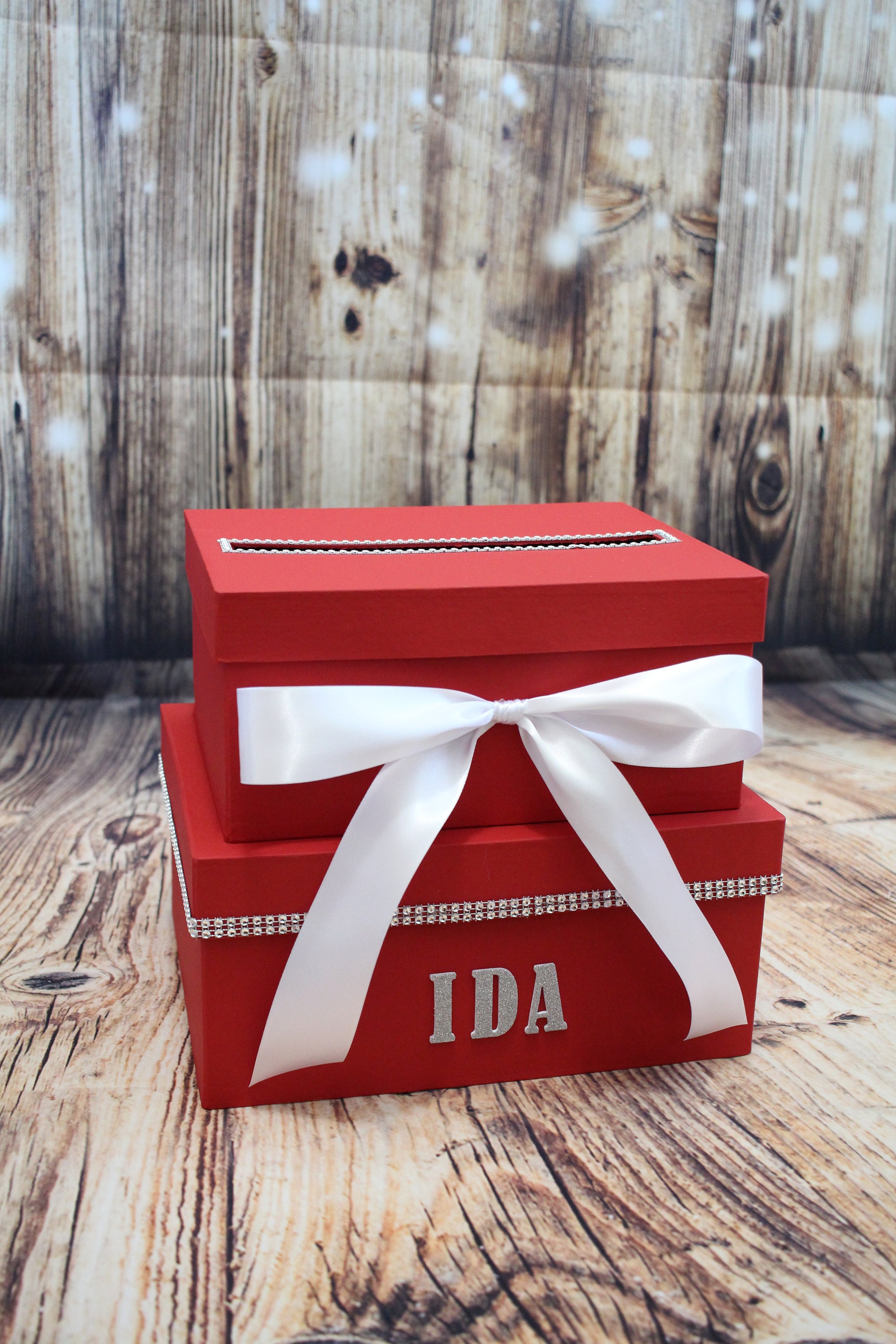 Red Card Box Centerpiece mid-size Red 2 Tier Shower or | Etsy