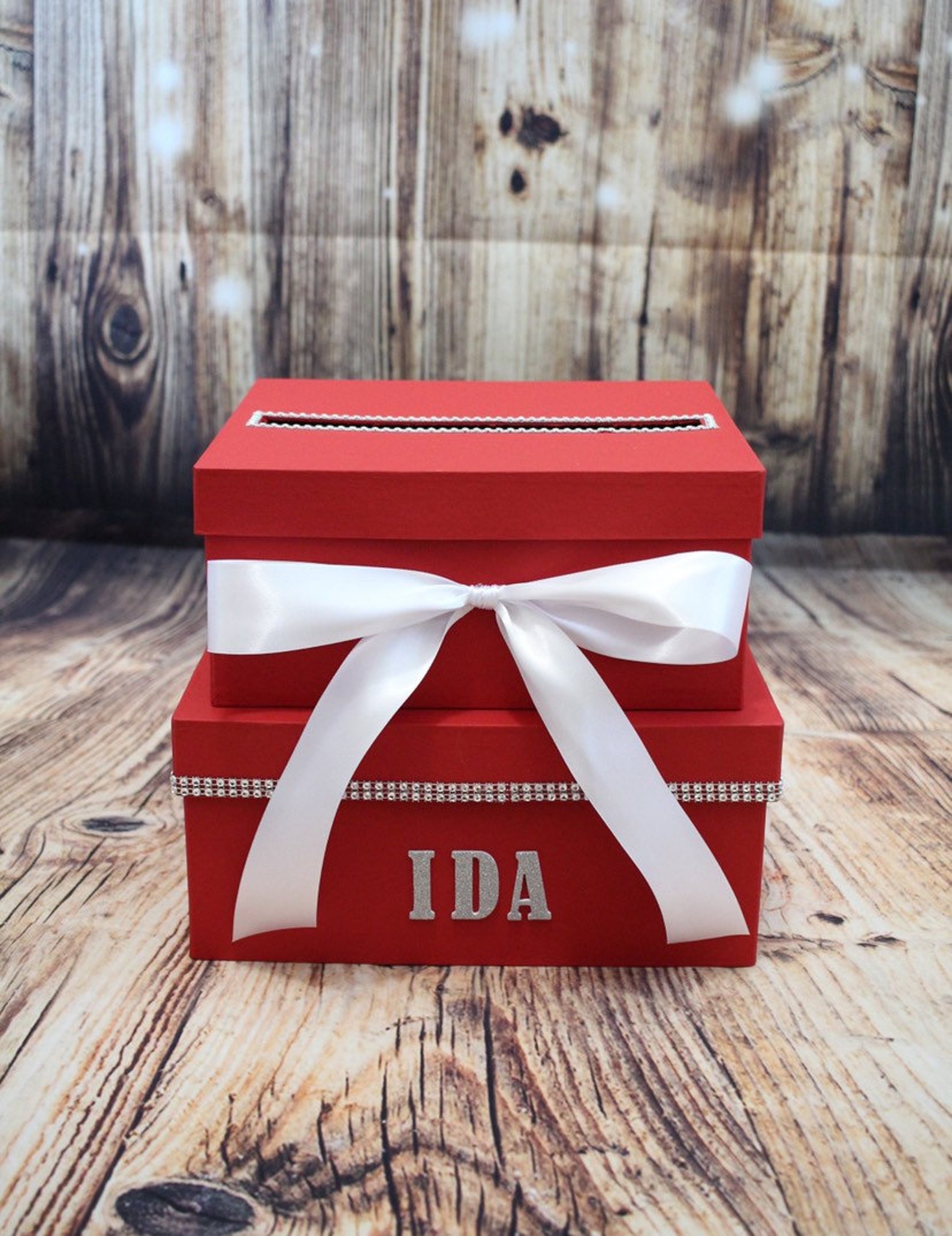 Red Card Box Centerpiece Mid-Size Red 2 Tier Shower or | Etsy