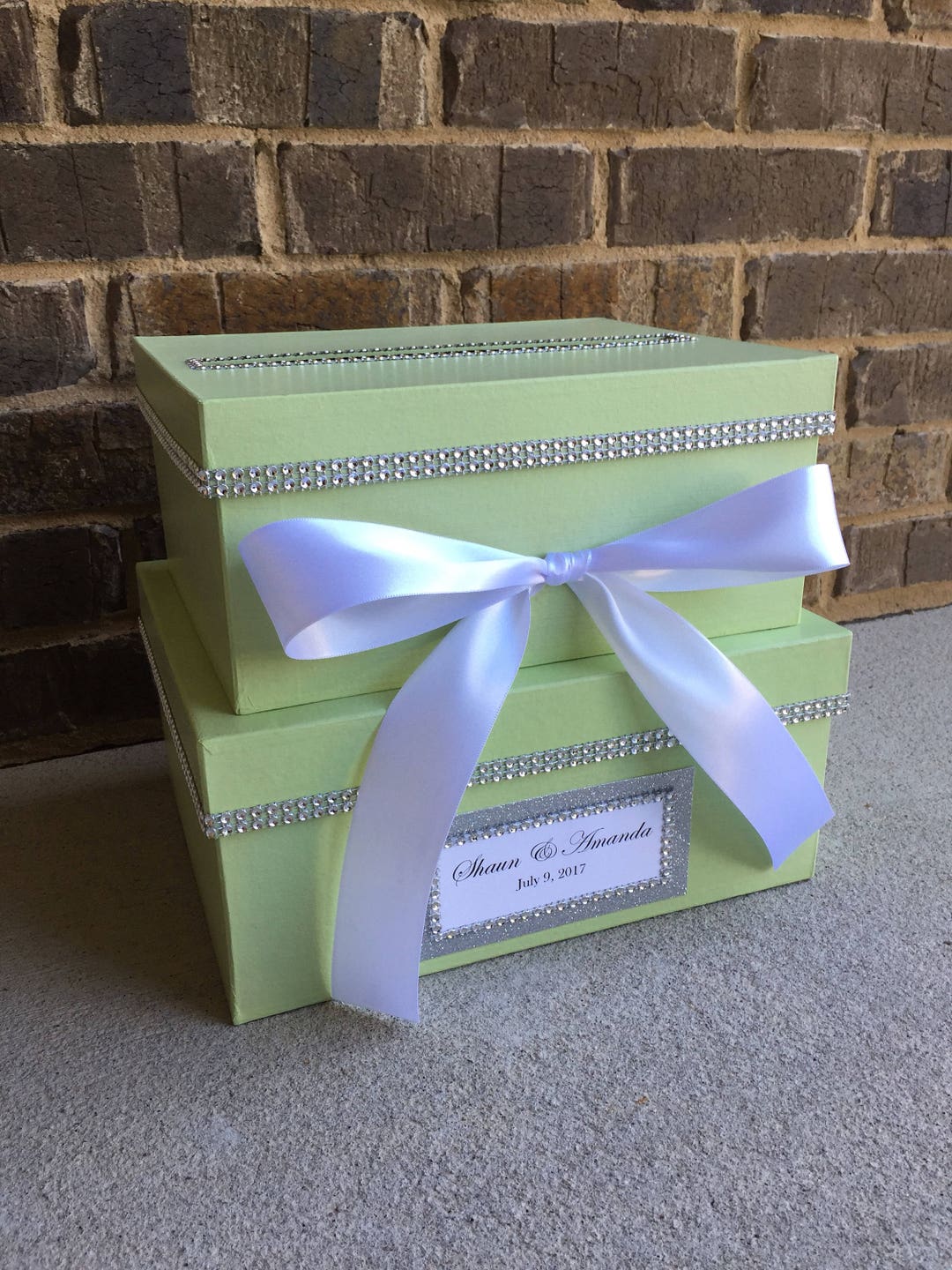 Mint Green Card Box Centerpiece (mid-size), Pink 2 Tier Shower or ...
