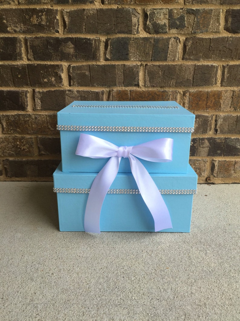 Royal Blue Card Box Centerpiece Baby Blue Card Box or - Etsy