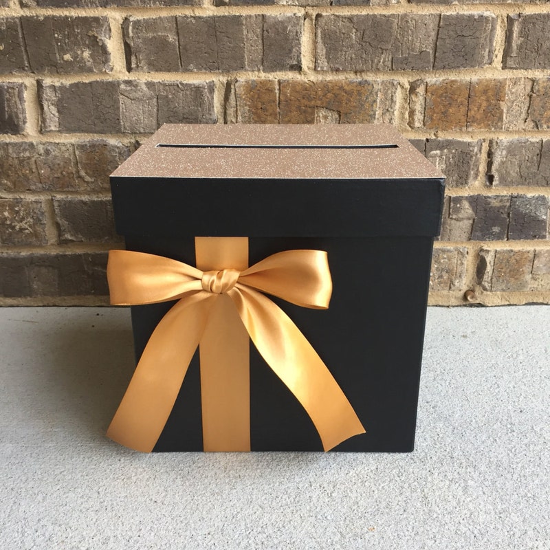 Gold Black Card Box - Etsy