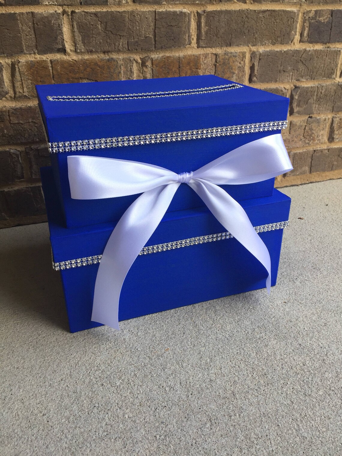 Royal Blue Card Box Centerpiece Baby Blue Card Box or - Etsy
