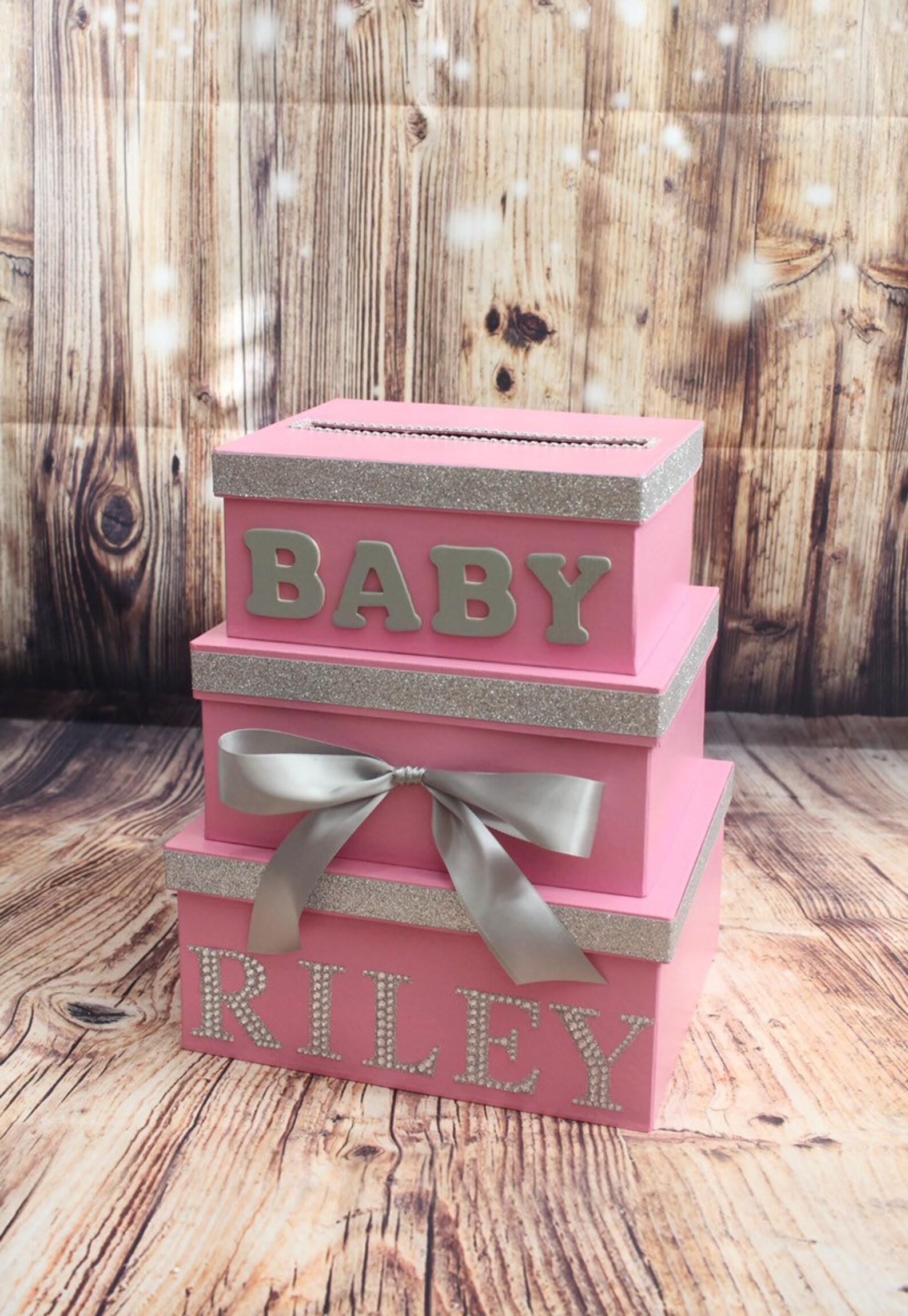 Pink Baby Card Box Giftcard Box and Baby Shower Money Box - Etsy