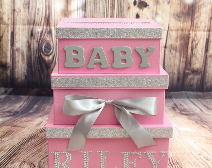 Pink Baby Card Box Giftcard Box and Baby Shower Money Box - Etsy