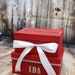 Red Card Box Centerpiece mid-size, Red 2 Tier Shower or Birthday Card ...