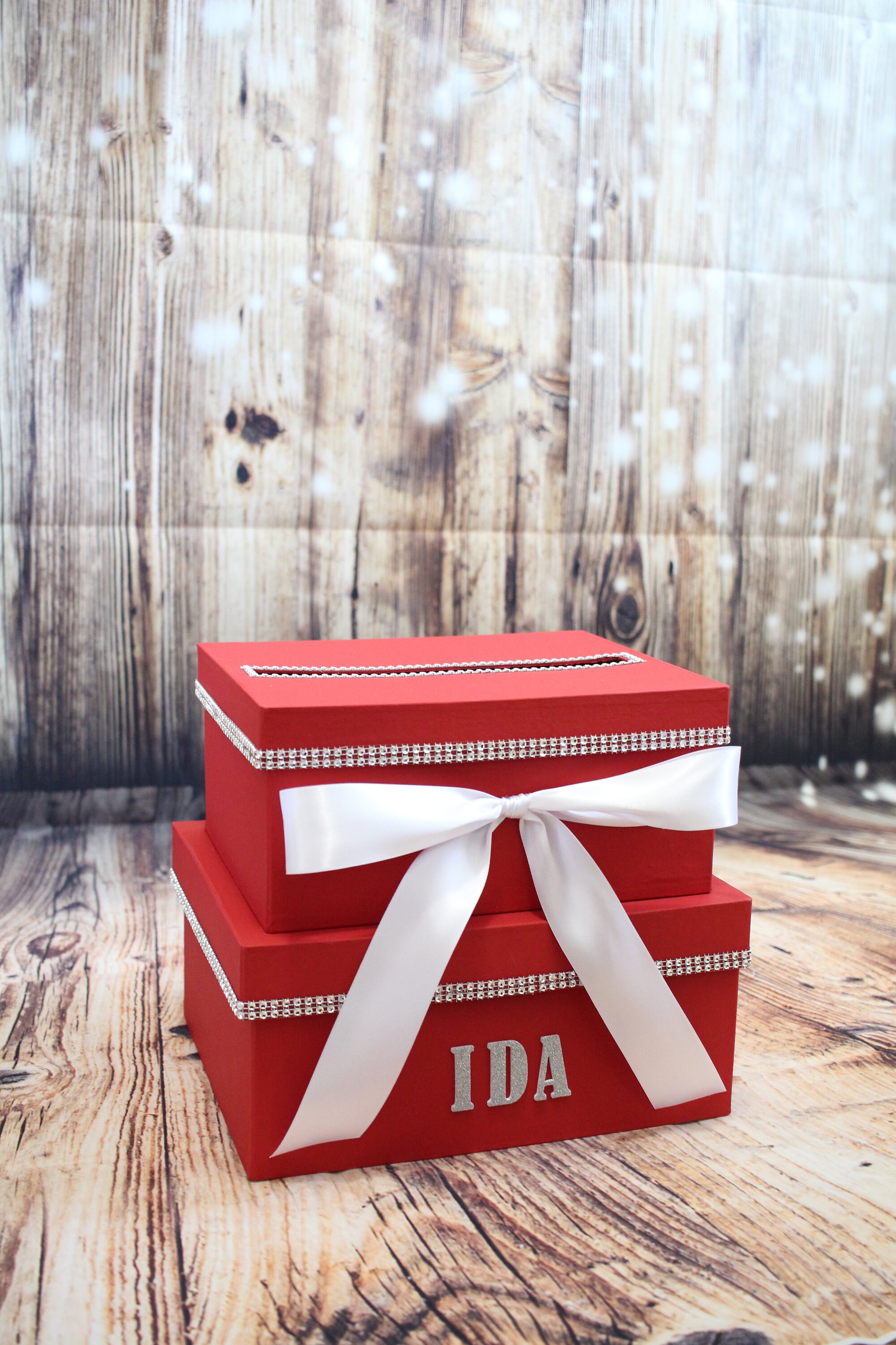 Red Card Box Centerpiece mid-size Red 2 Tier Shower or | Etsy