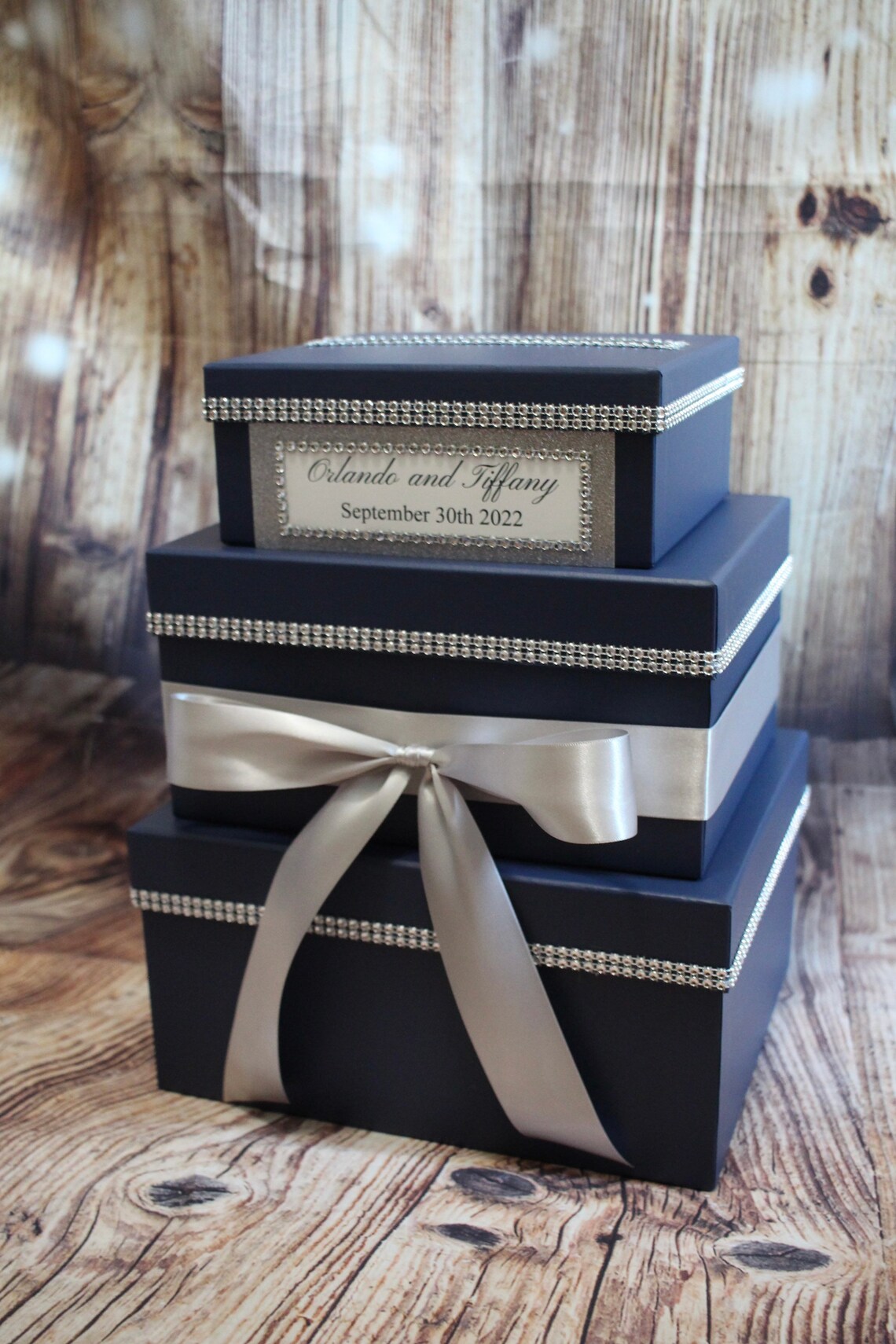 Navy Card Box, Giftcard Box, and Navy Blue Money Box - Etsy