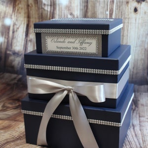 Navy Card Box, Giftcard Box, and Navy Blue Money Box - Etsy