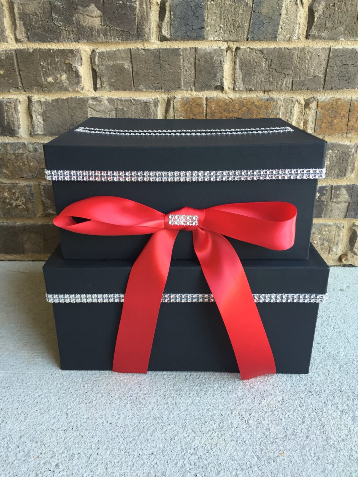 Black and Red Card Box 2 Tier Birthday Card Holder - Etsy