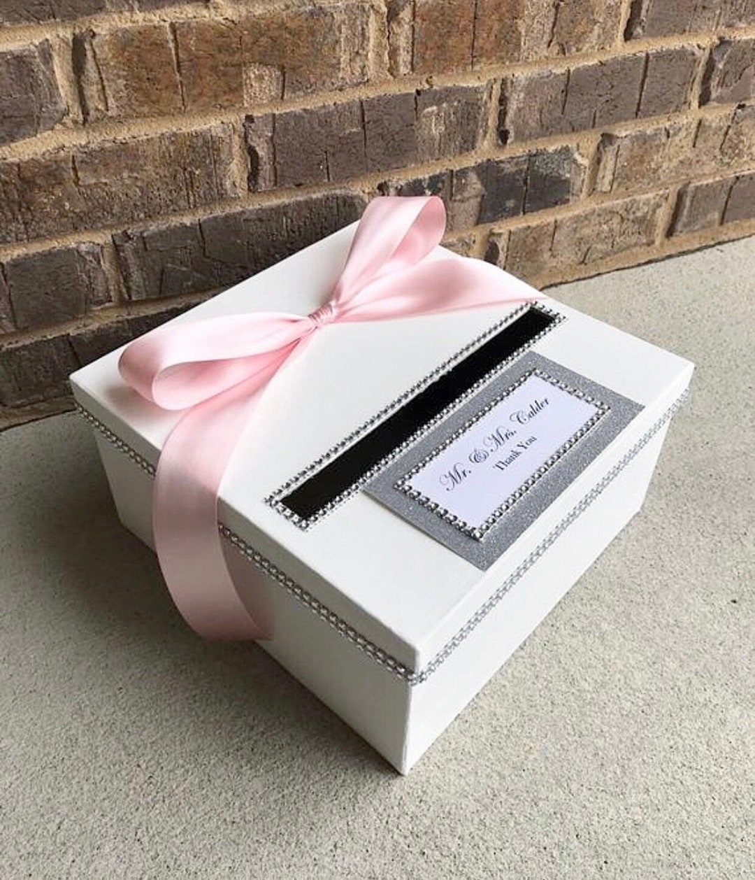 White Card Box, White and Silver Card Box, Storage and Keepsake Box ...