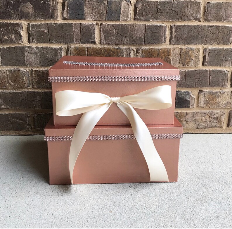 Rose Gold Card Box Centerpiece mid-size Rose Gold 2 Tier | Etsy