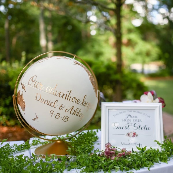 Globe Guest Book - Etsy