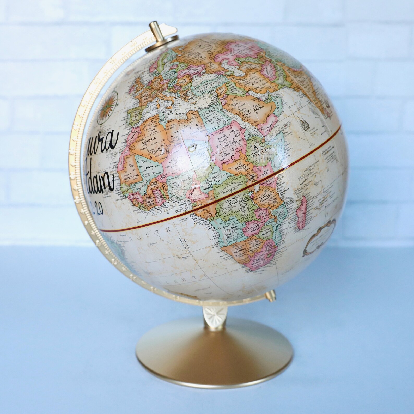 Custom Wedding Globe Guest Book or Centerpiece Neutral - Etsy