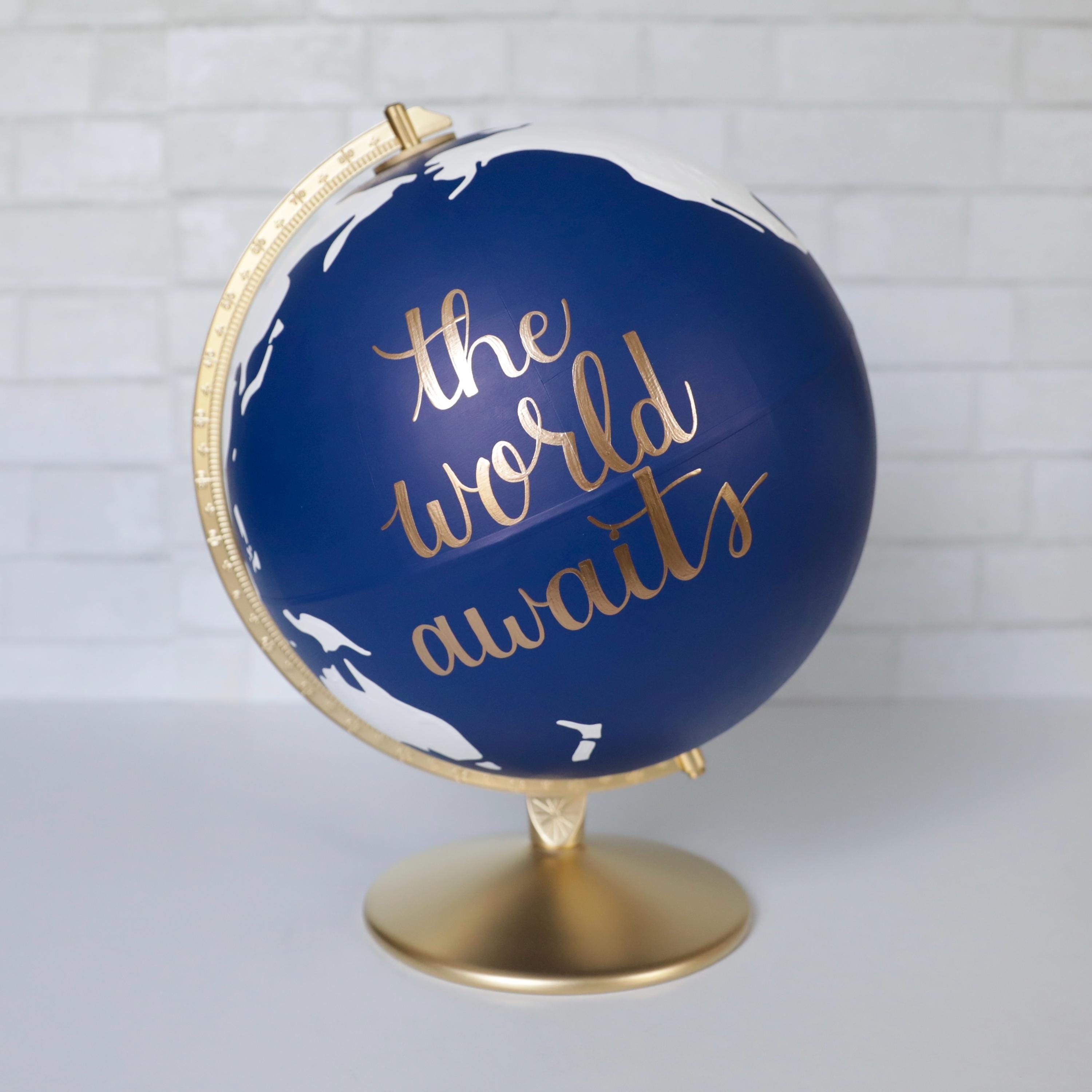 Retirement Party Guest Book Globe Custom Personalized World Map Sign ...