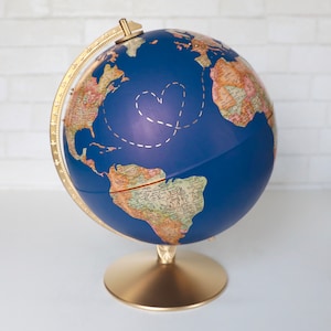 Custom World Globe Family Travel Log Map Push Pin Countries Traveled ...