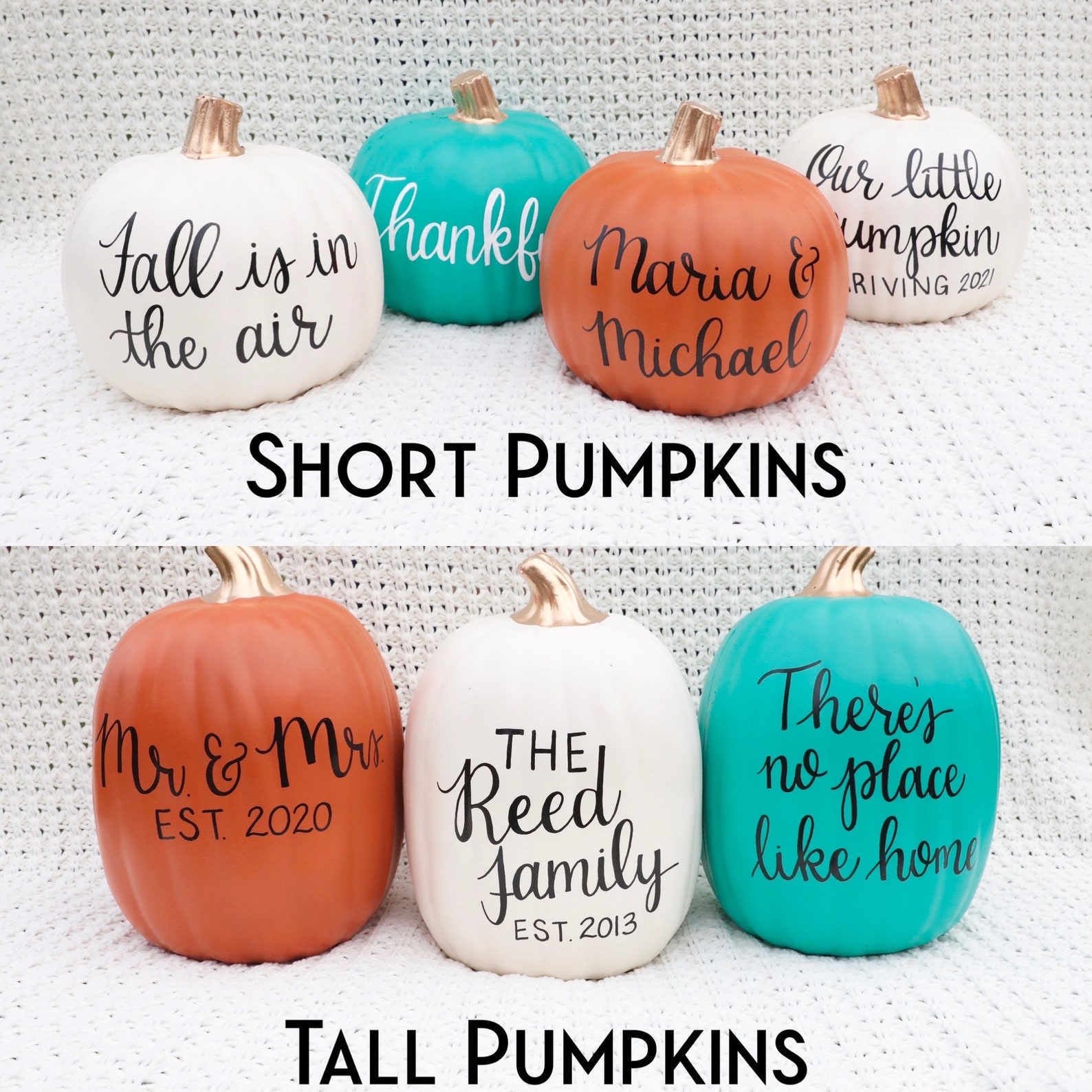 Custom Pumpkins, Modern Fall Decor, Pink Pumpkin, Wedding Pumpkins ...