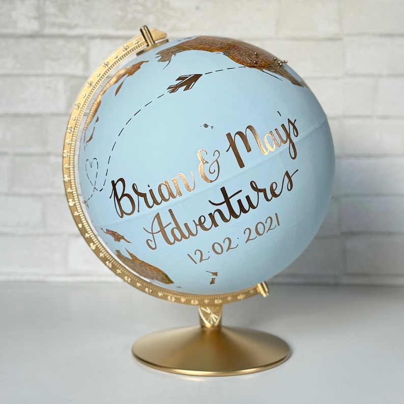 Retirement Party Guest Book Globe Custom Personalized World Map Sign ...