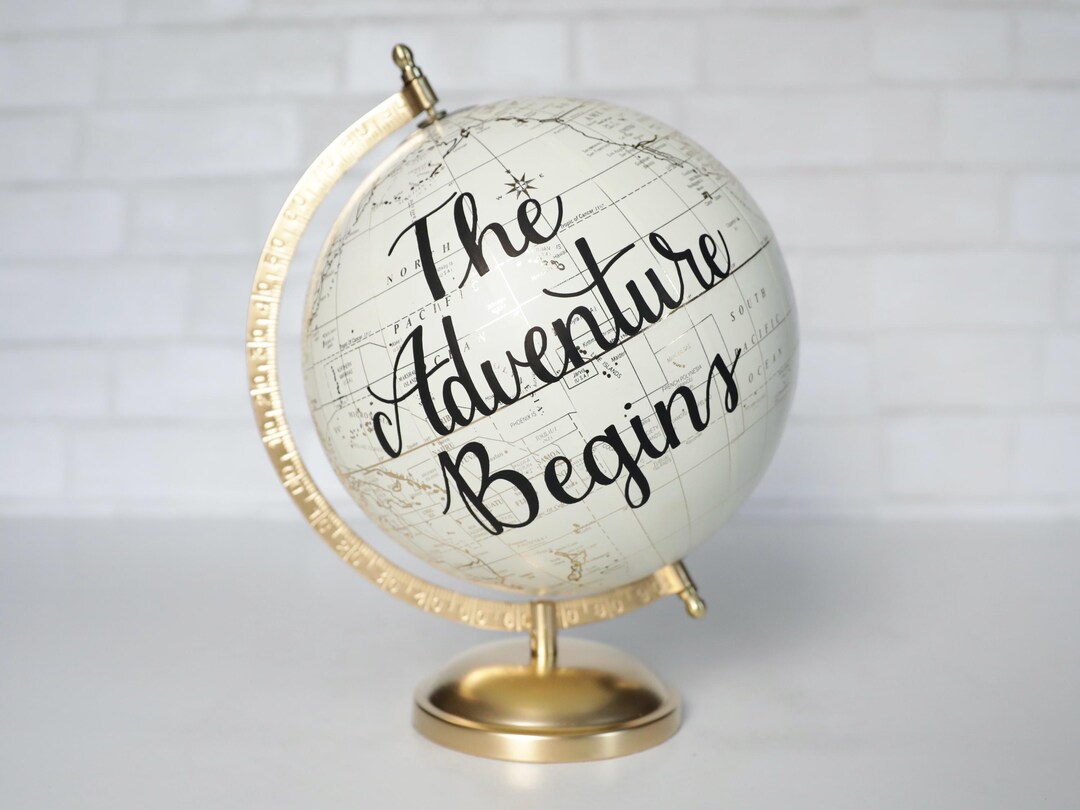 Retirement Party Guest Book Globe Custom Personalized World Map Sign ...