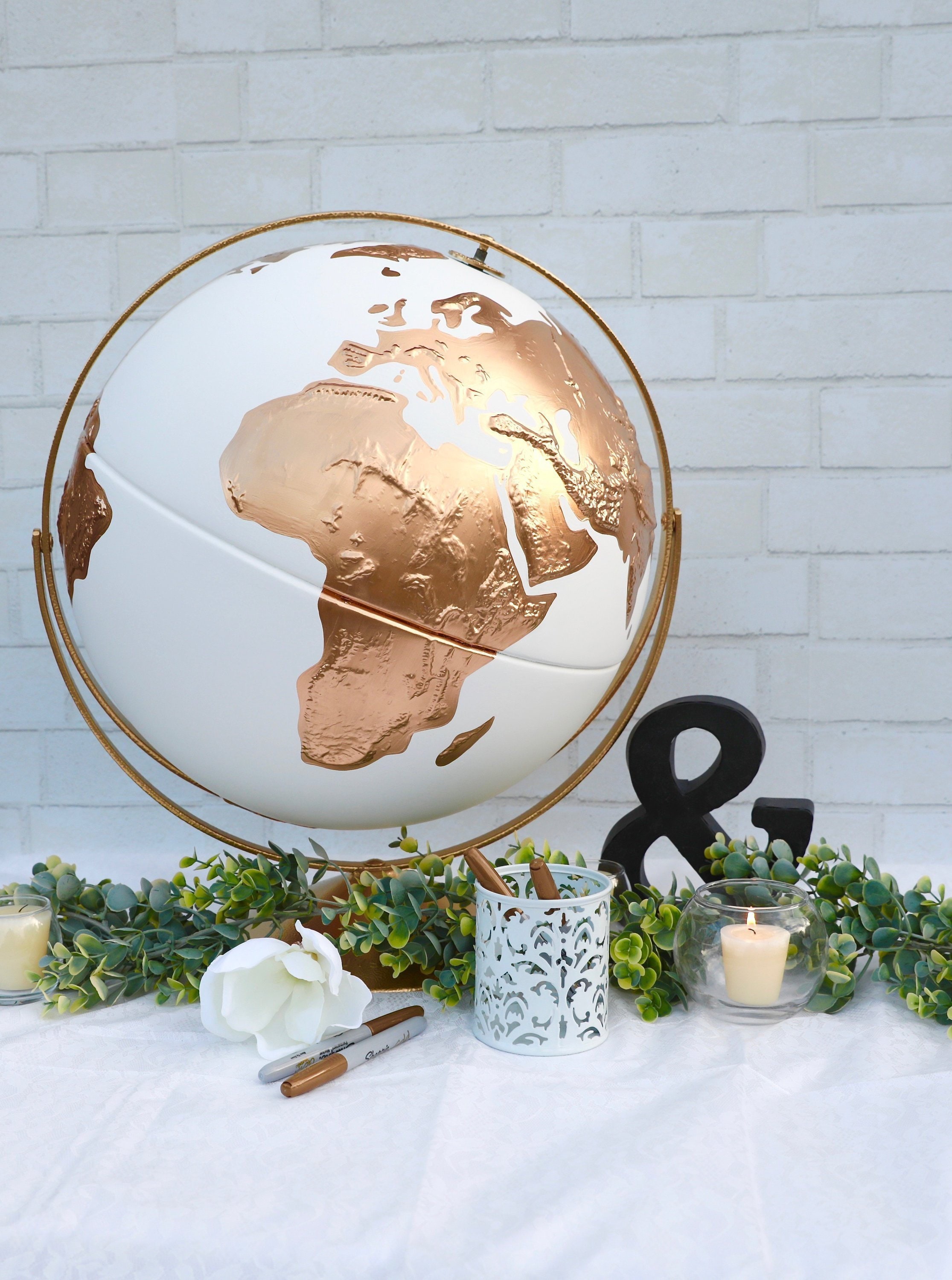 Custom Wedding Globe Perfect for Wedding Guestbook or | Etsy