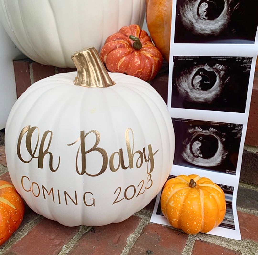 Oh Baby Announcement Pumpkins, Gender Reveal Pumpkin, Pregnancy ...