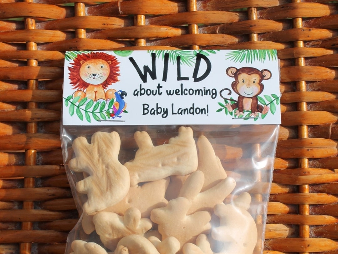 Safari Animal Baby Shower Treat Bags: Personalized Party Favors (set of ...