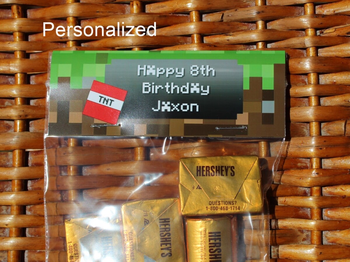 Pixel Mining Birthday Mine Game Party Favor Pixel Minecraft - Etsy