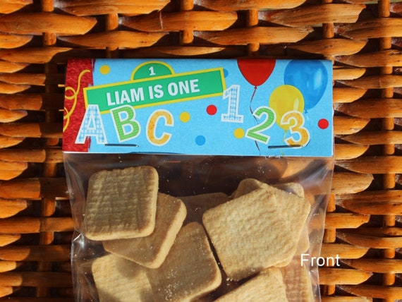 ABC 123 Any Birthday Treat Bag Toppers Toddler Birthday | Etsy