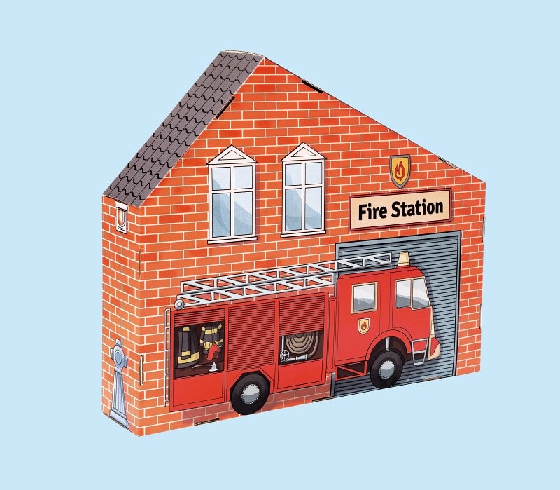 Fire-station Out of Cardboard, Paper Toy, Eco Toy, Creative Toy; - Etsy