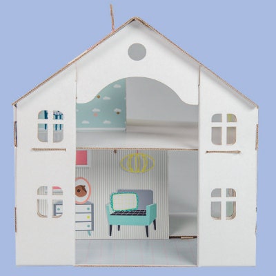 Dream House Out of Cardboard, Dollhouse, Paper Toy, Eco Toy, Creative ...