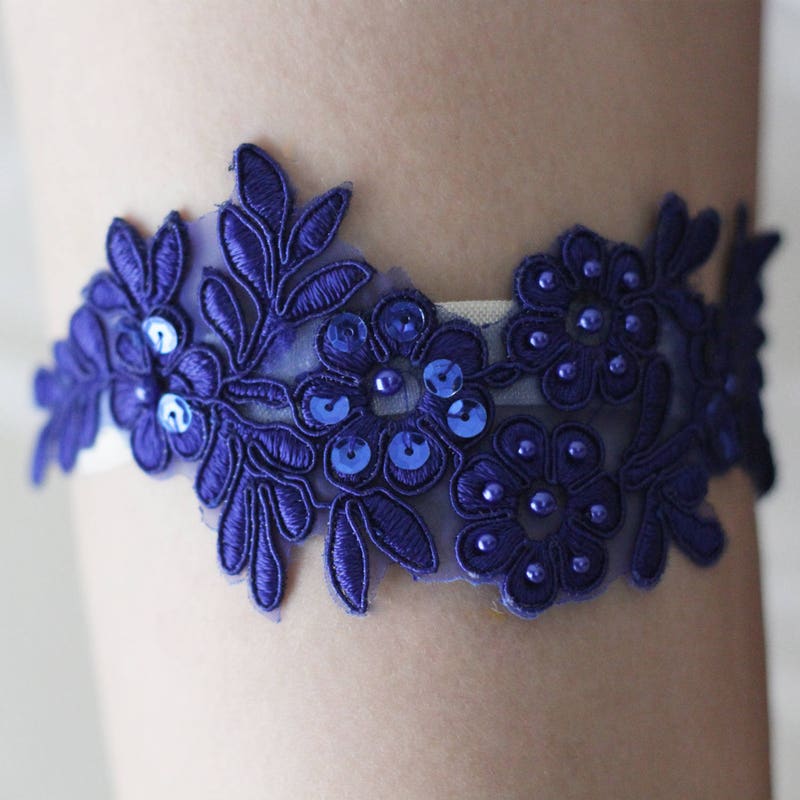 Dark Blue Garter - Etsy