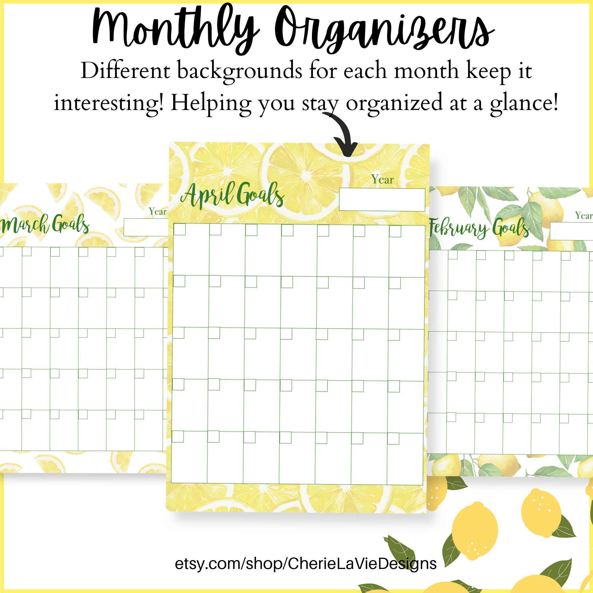 Lemon Coloring Planner Printables Monthly Weekly & Daily - Etsy