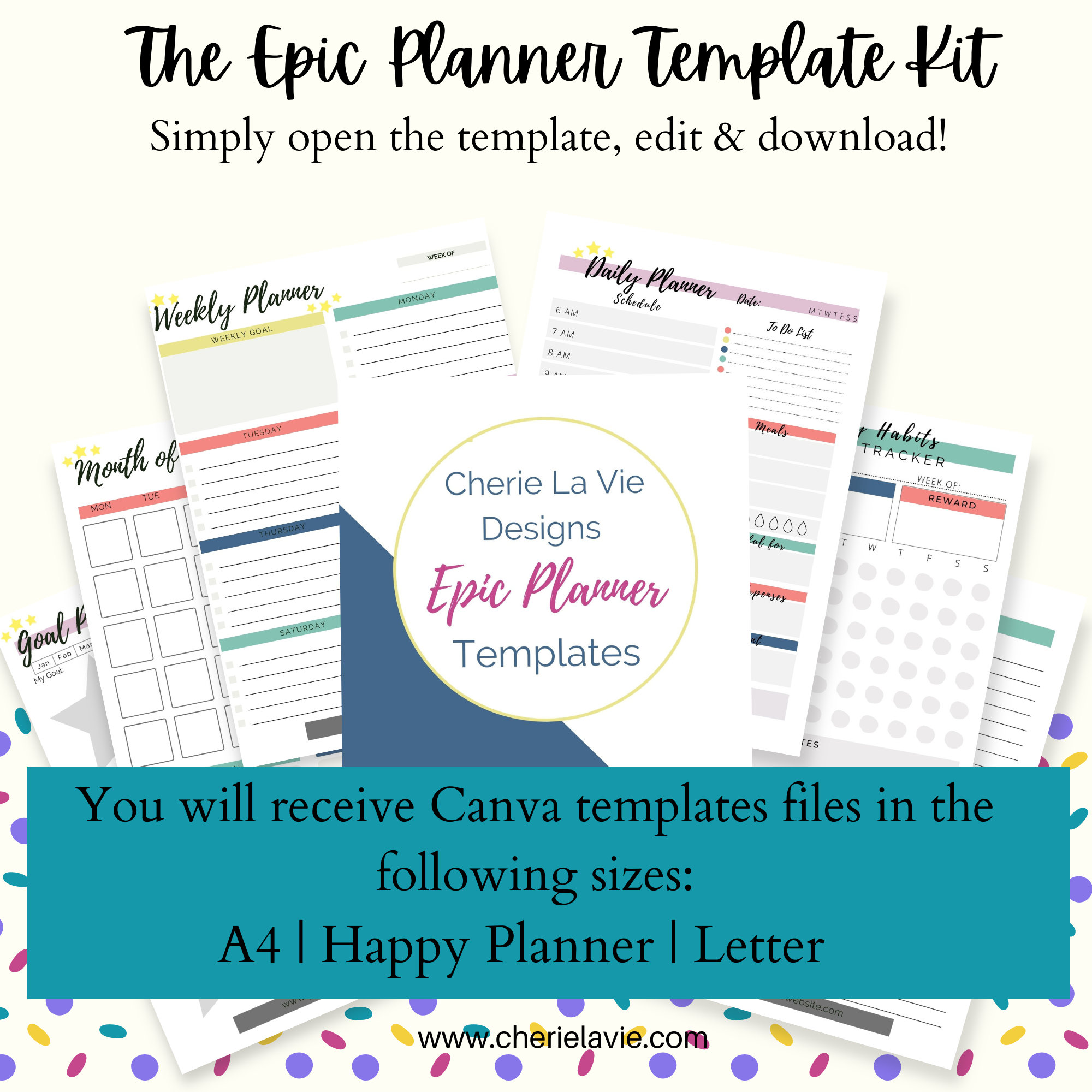 Epic Planner Printable Template Kit | Customized Planner | Undated ...