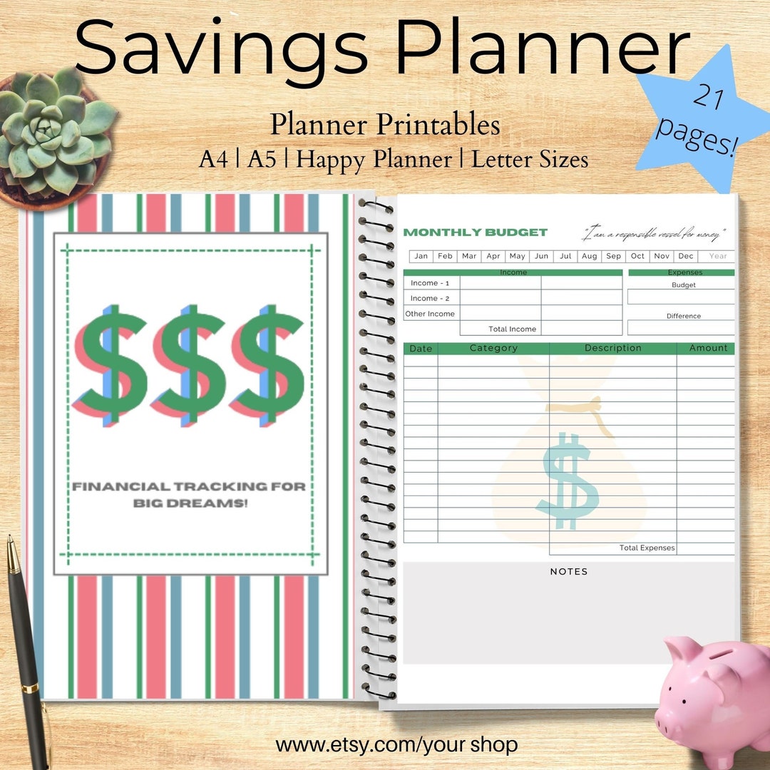 Cheerful Budget Planner | Printable | Happy Planner Letter A4 | Digital ...