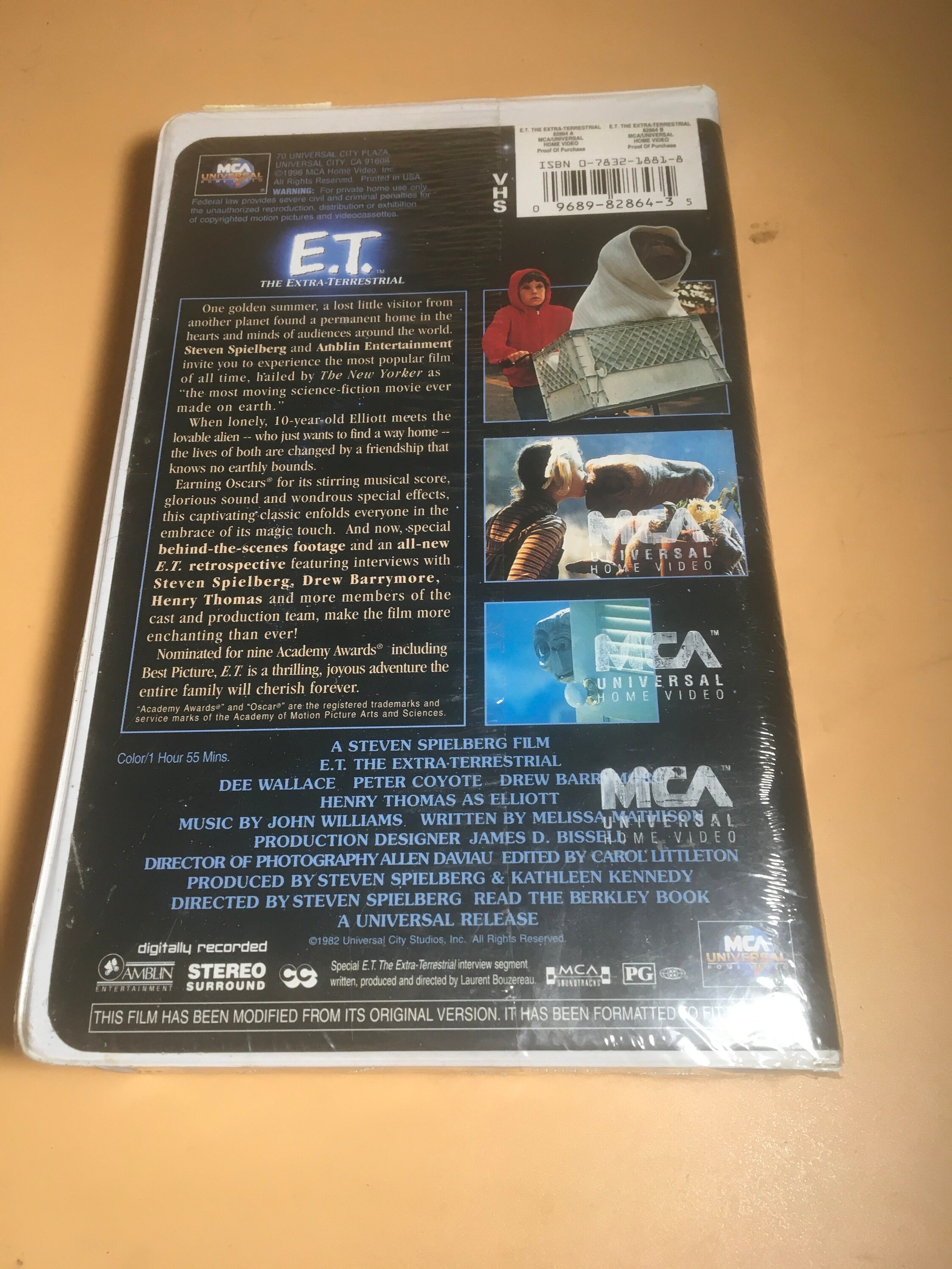 E.T. the Extra-terrestrial VHS Tape Factory Sealed MCA Clamshell - Etsy