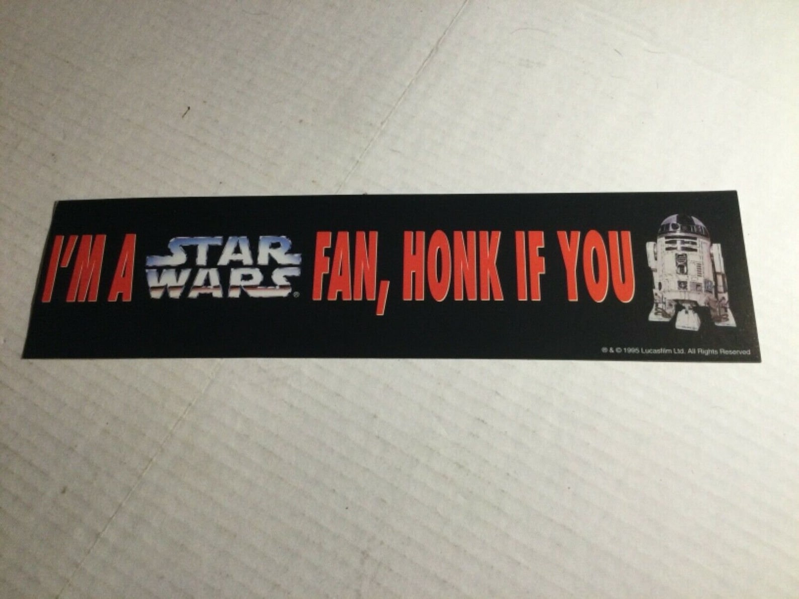 1995 Star Wars Fan Club Bumper Sticker Im a Star Wars Fan Honk If You ...