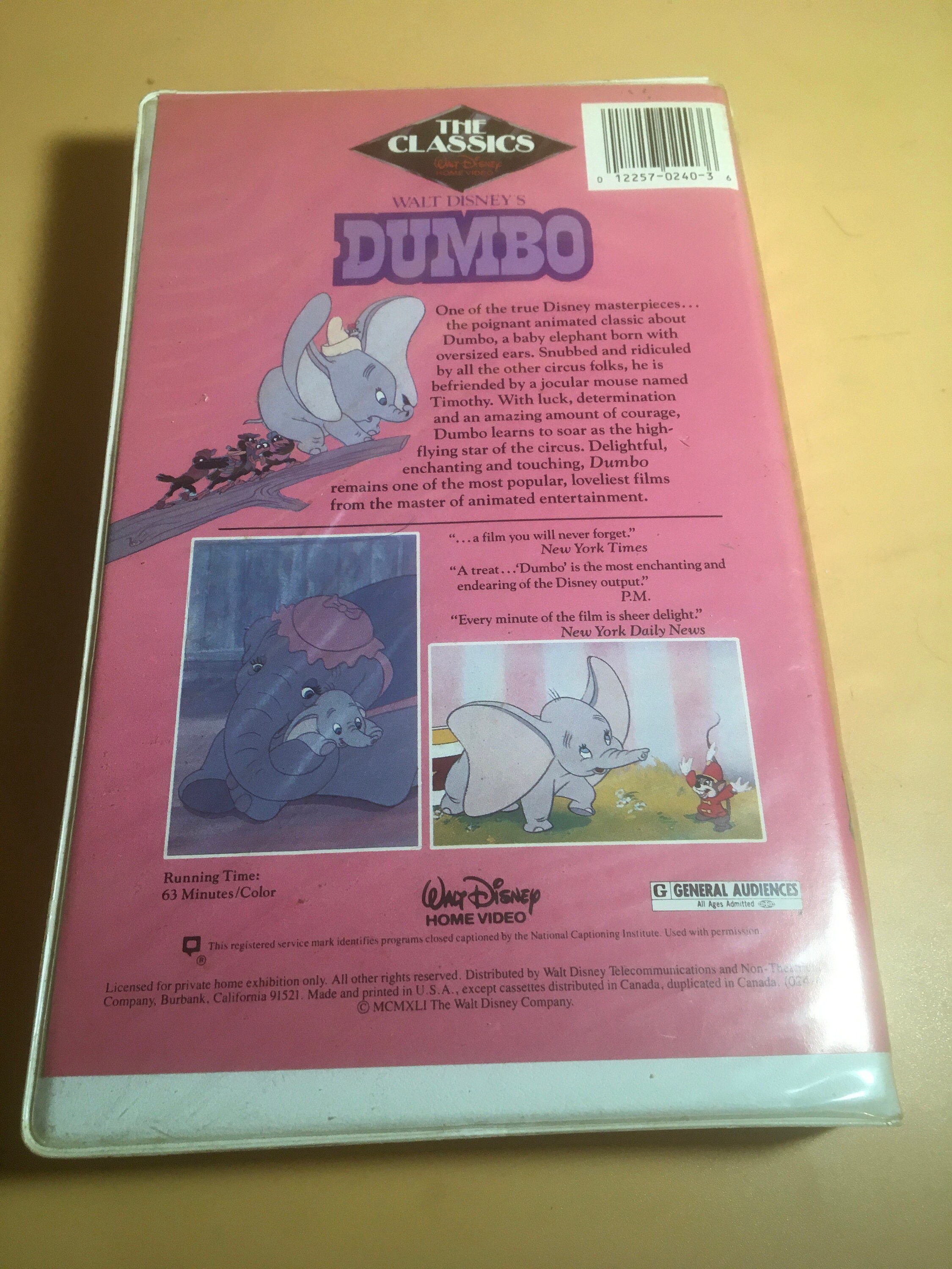 Dumbo 1988 Vhs Disney Sing Along Songs: You Can Fly! (Video 1988)