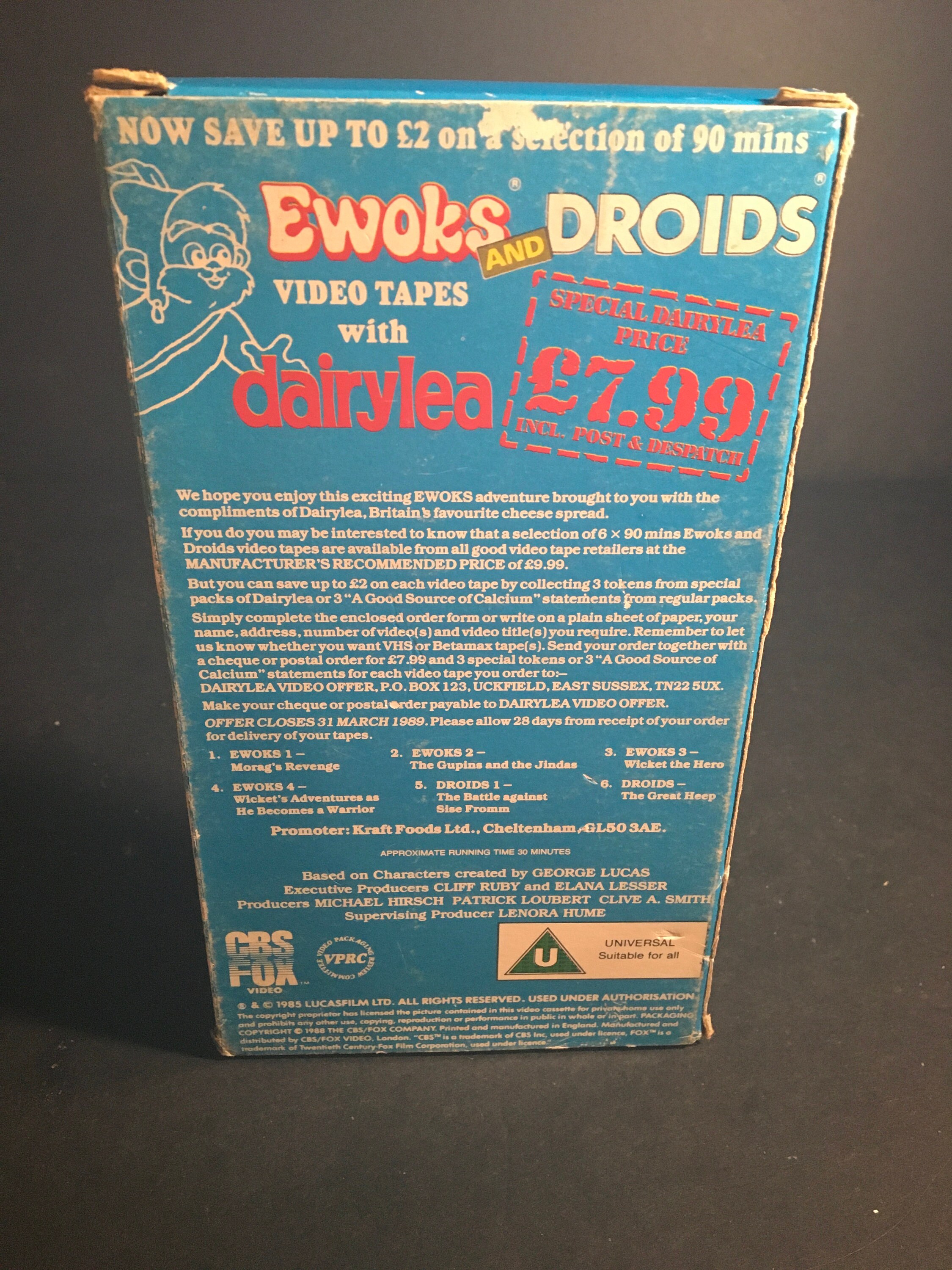 1988 Vintage Star Wars Ewoks Cartoon VHS Tape CBS Fox - Etsy