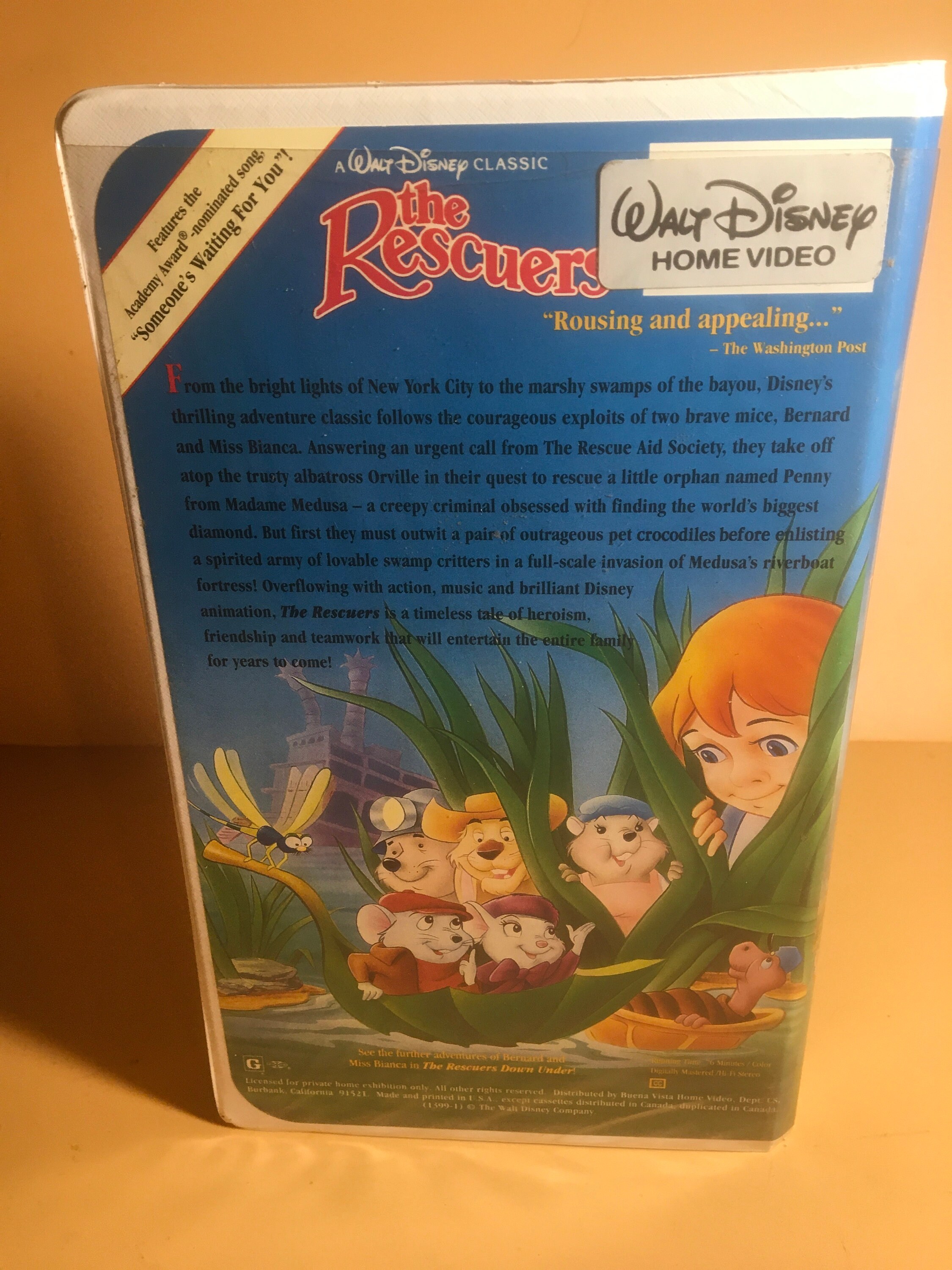 Disney Classic the Rescuers VHS Tape Black Diamond Edition - Etsy Canada