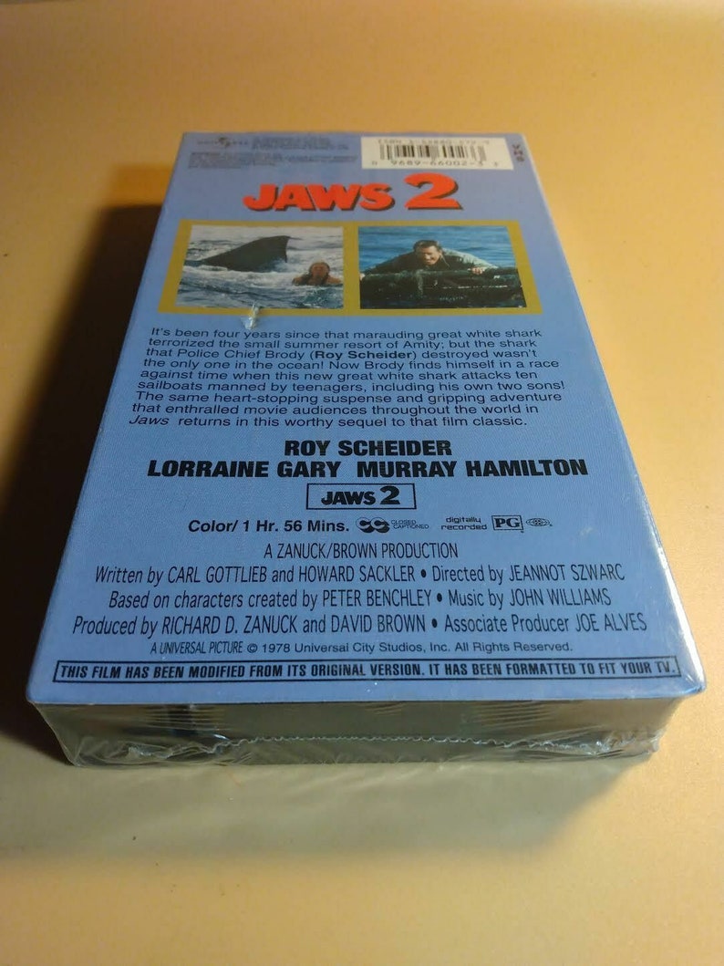 Jaws 2 Vhs Tape Factory Sealed Original Price Tag - Etsy