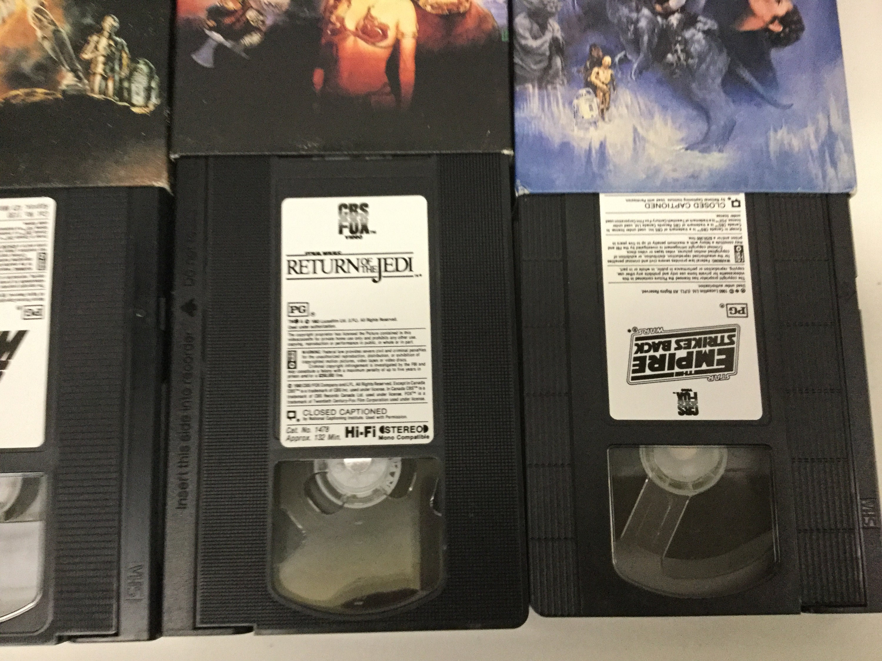 Vintage Star Wars Original CBS FOX VHS Vcr Trilogy Movies Original ...