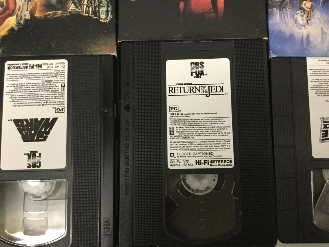 Vintage Star Wars Original CBS FOX VHS Vcr Trilogy Movies Original ...