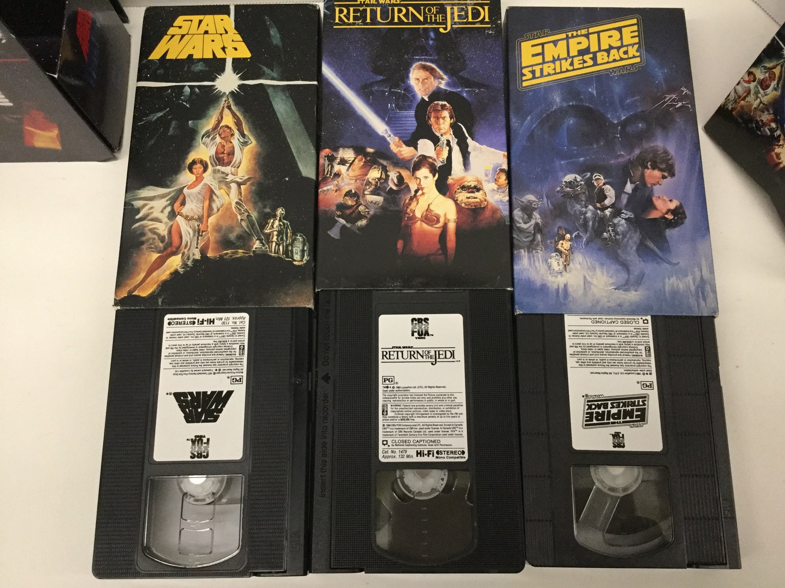 Vintage Star Wars Original CBS FOX VHS Vcr Trilogy Movies Original ...