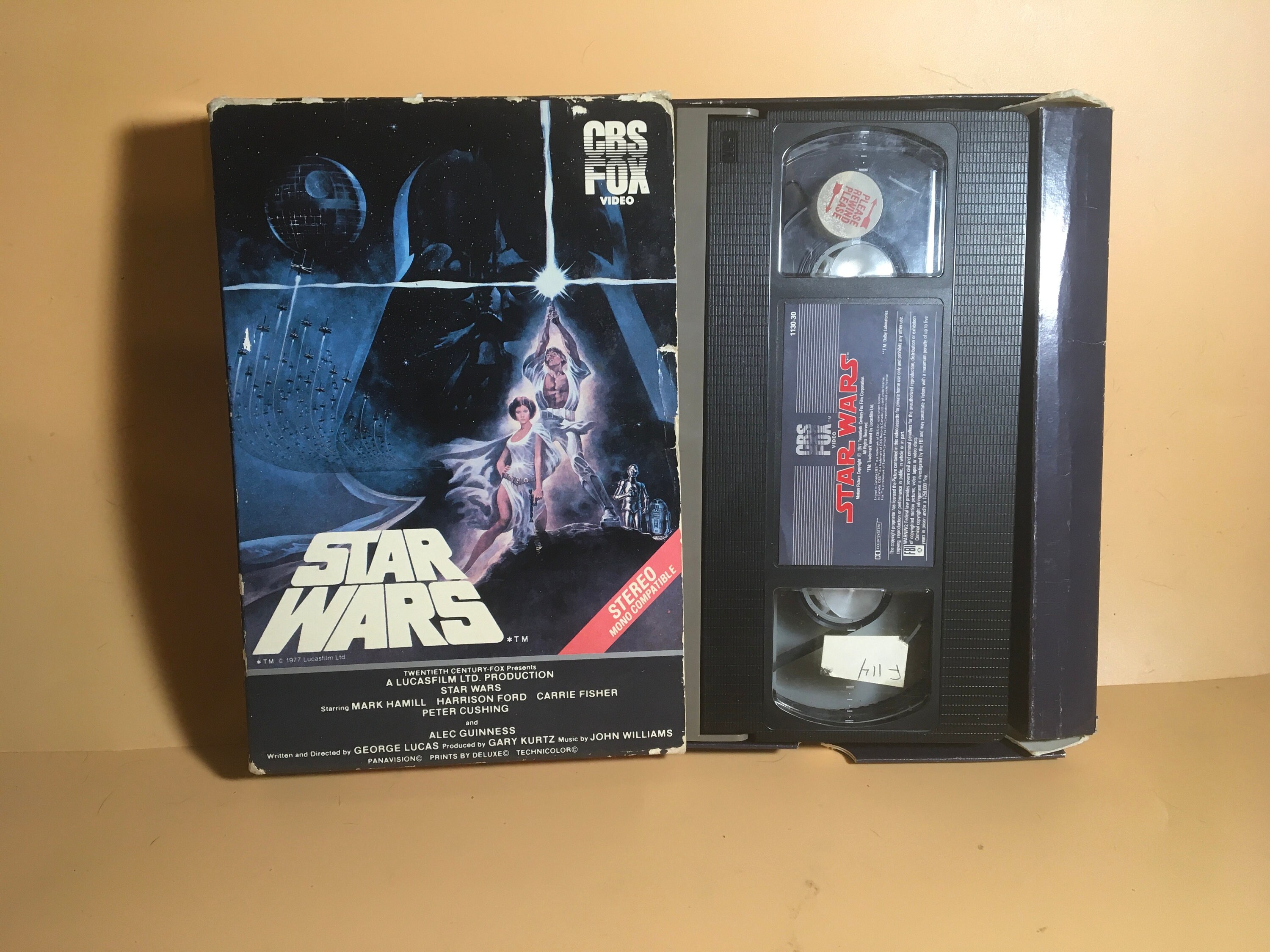 1993 Vintage Star Wars VHS Tape CBS Big Box Side Slide Pull Out Drawer ...