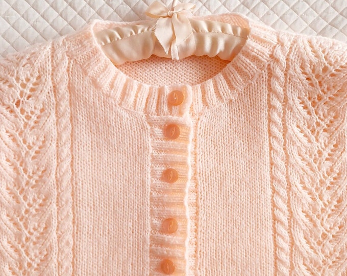 Peach Knit Cardigan - Etsy