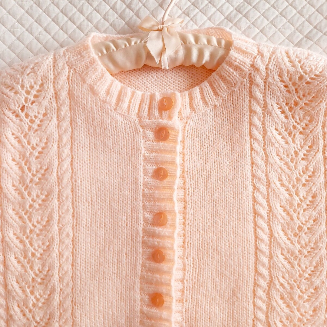 Peach Knit Cardigan - Etsy
