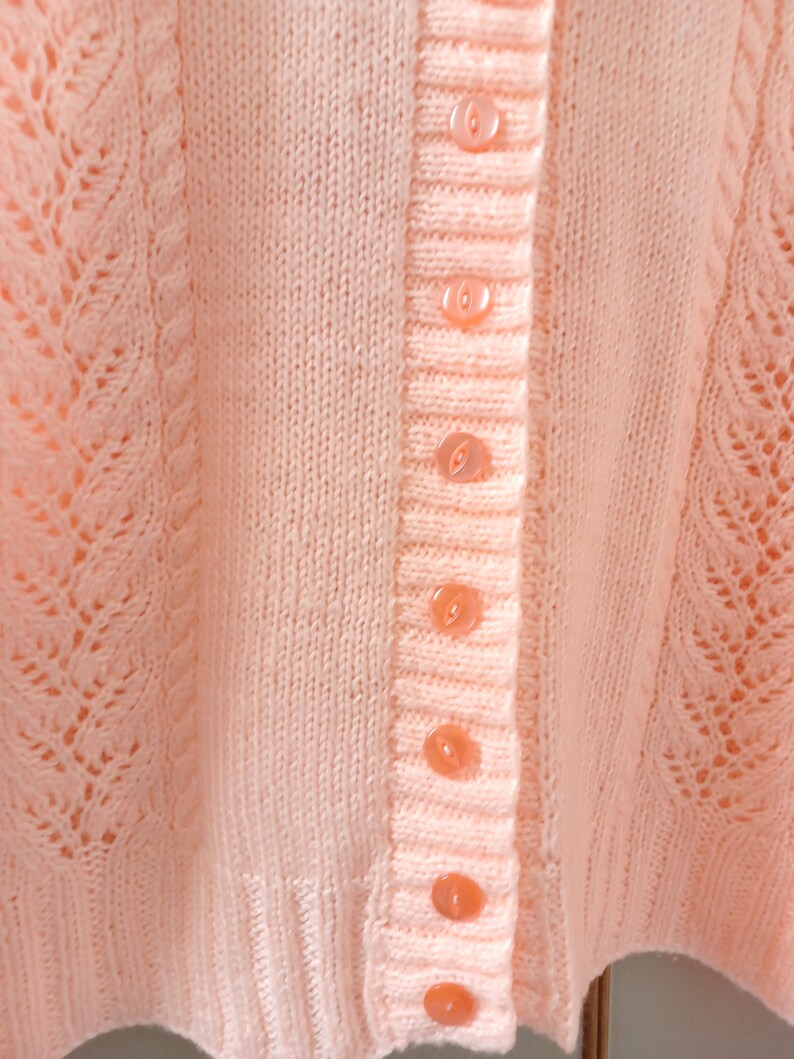 Peach Knit Cardigan - Etsy
